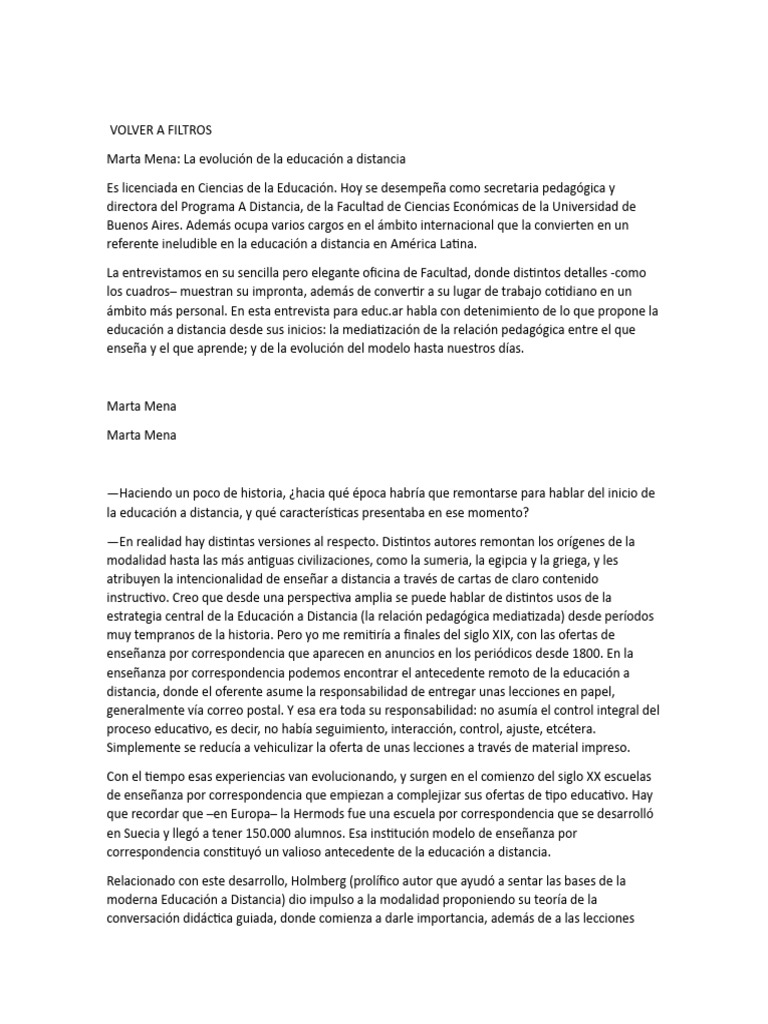 Marta Mena La Evolución de La Educación A Distancia | Descargar gratis ...