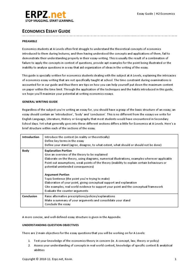 Economics Essay Guide | PDF