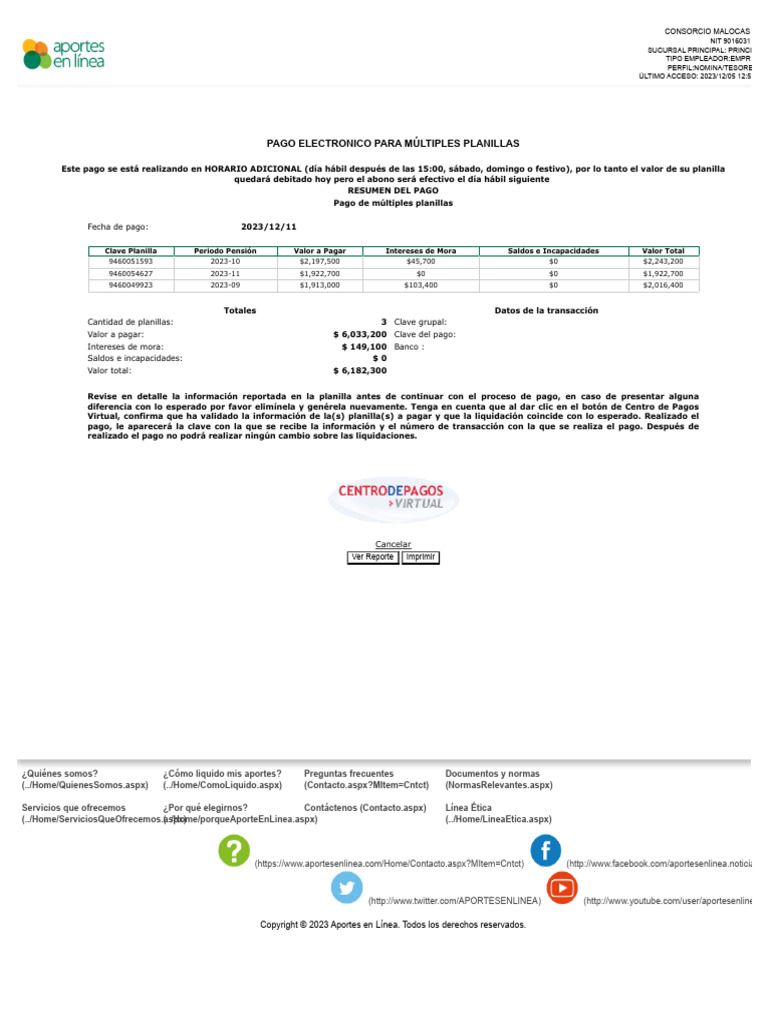 Pago Electronico Multiple - Aspx | PDF