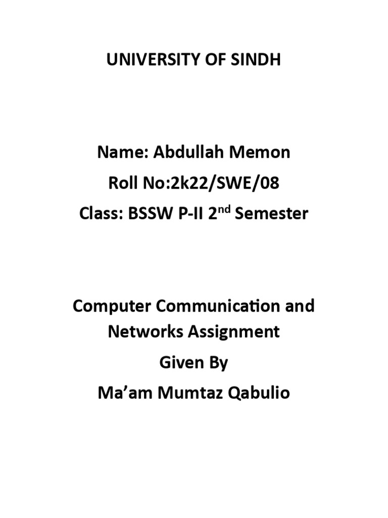 CCN Assignment | PDF | Technology & Engineering