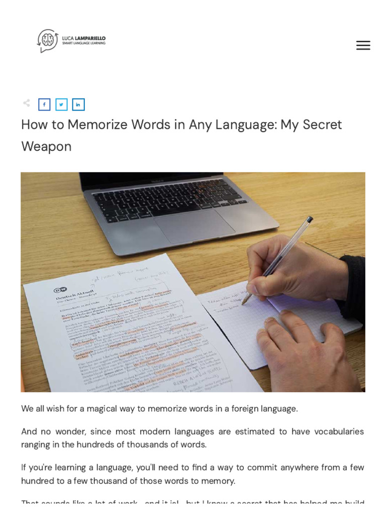 Memorize Words in Any Language | PDF | Learning | Language Acquisition