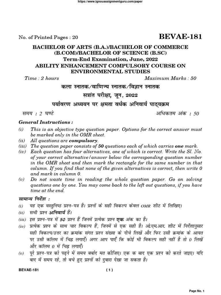 BEVAE-181 June 2022 | PDF | Biodiversity | Soil