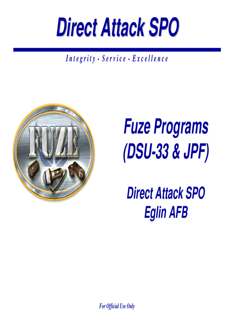 Fuze Programs - DSU - 33 and JPF | PDF | Aerial Warfare | Military Aviation