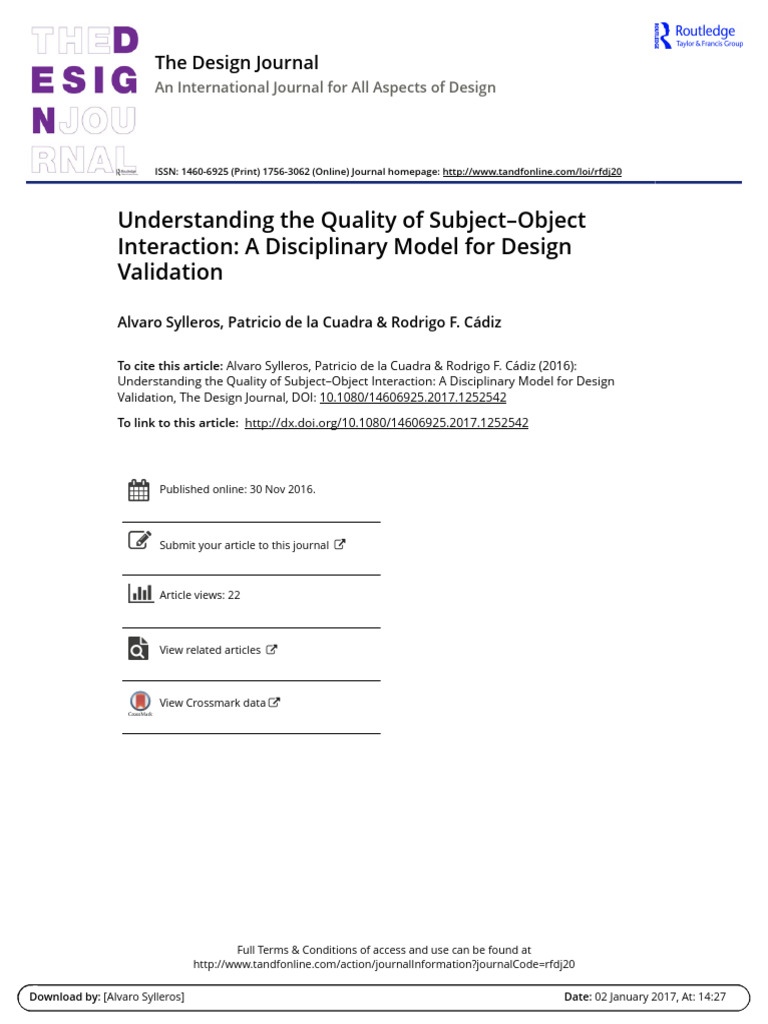 Design Validation Model for Interaction | PDF | Usability | Perception