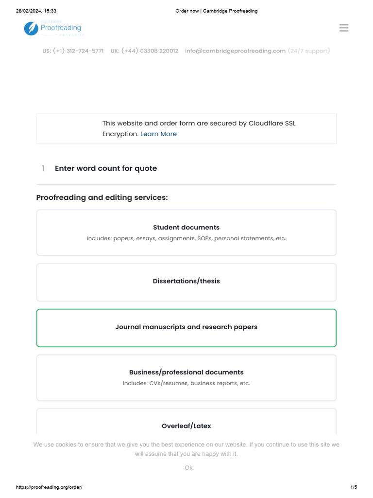 Order Now - Cambridge Proofreading | PDF | Editing | Proofreading
