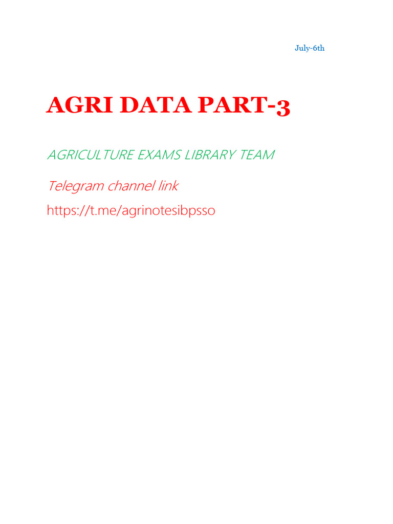 Agri Data 3 | PDF | Wheat | Drinking Water