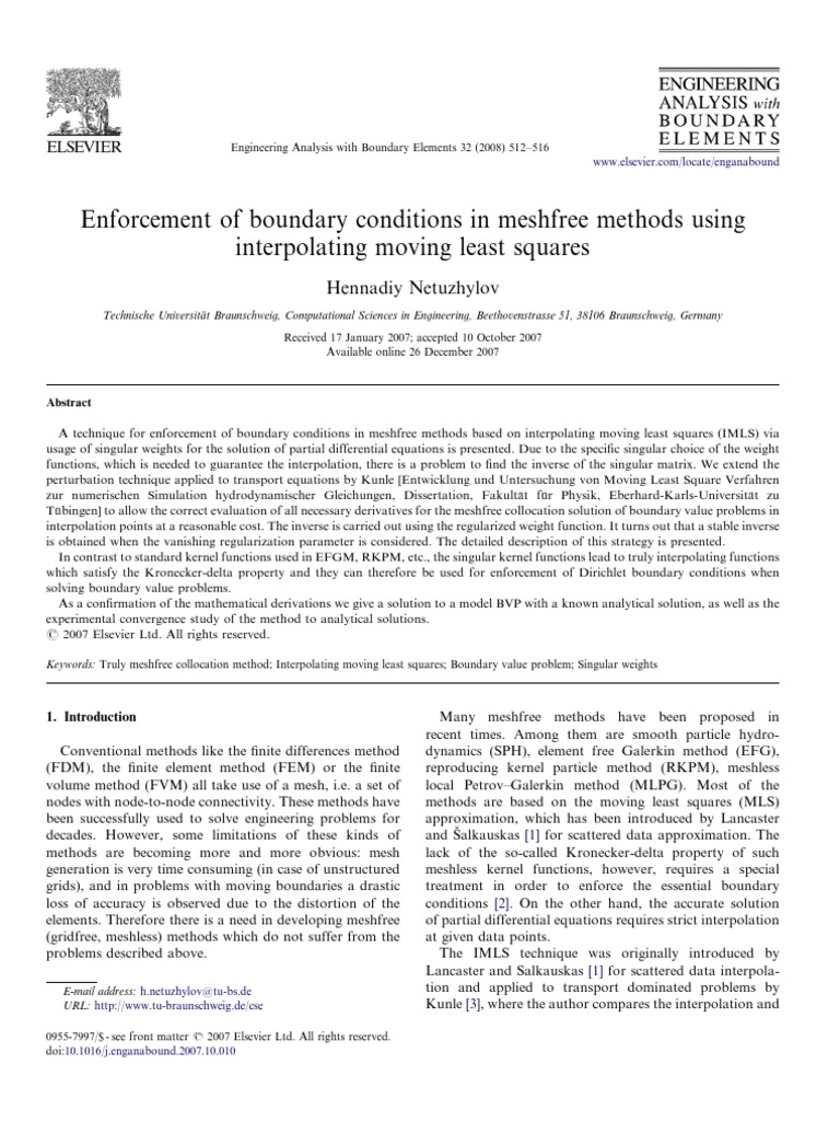 Enforcement Of Boundary Conditions In Meshfree Methods Using Interpolating Moving Least Squares