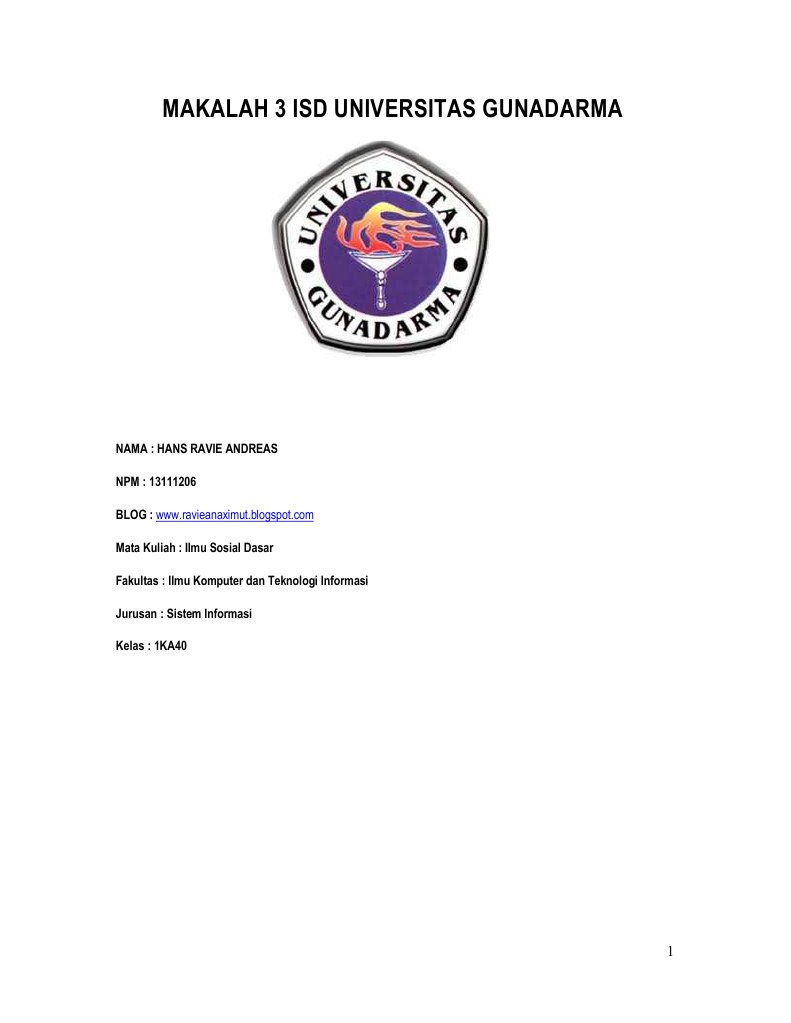 Makalah 3 Isd Universitas Gunadarma | PDF | Karier & Perkembangan
