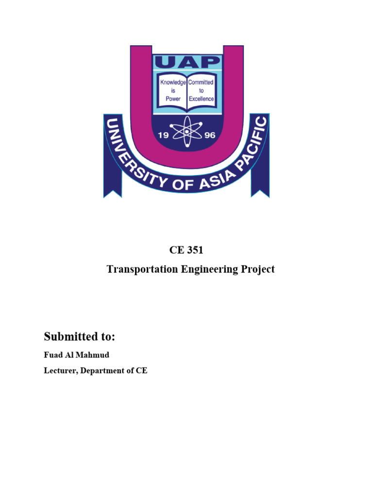 CE 351 Project | PDF | Traffic | Pedestrian