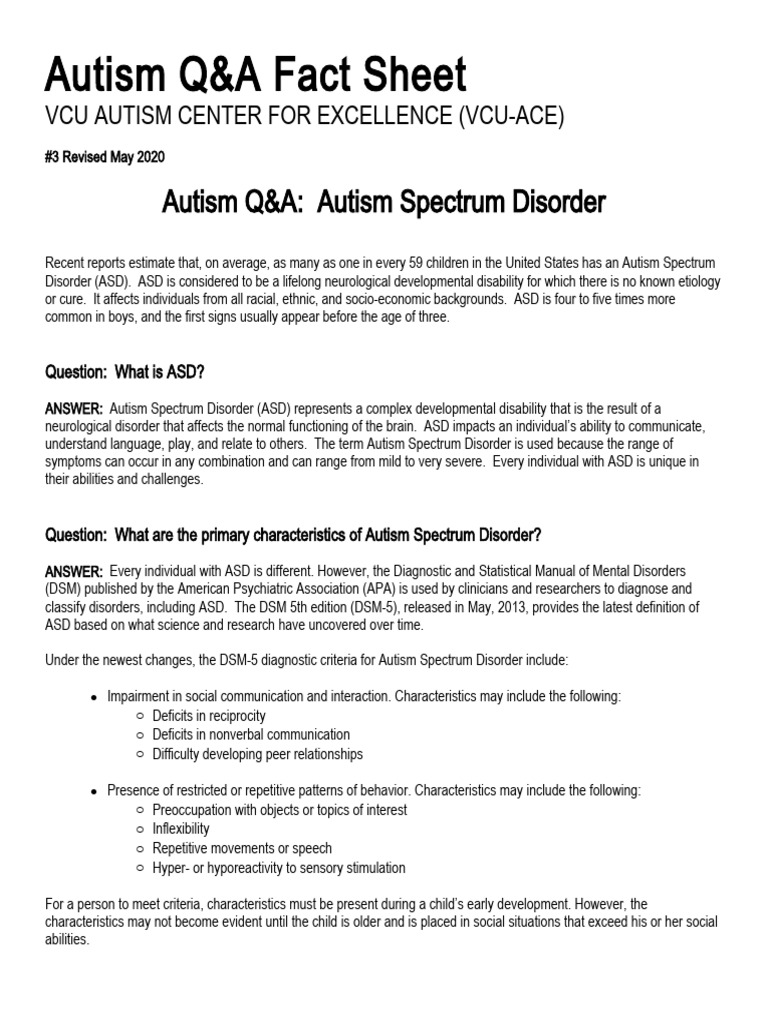 Autism Spectrum Disorder Overview | PDF | Autism Spectrum | Mental Disorder