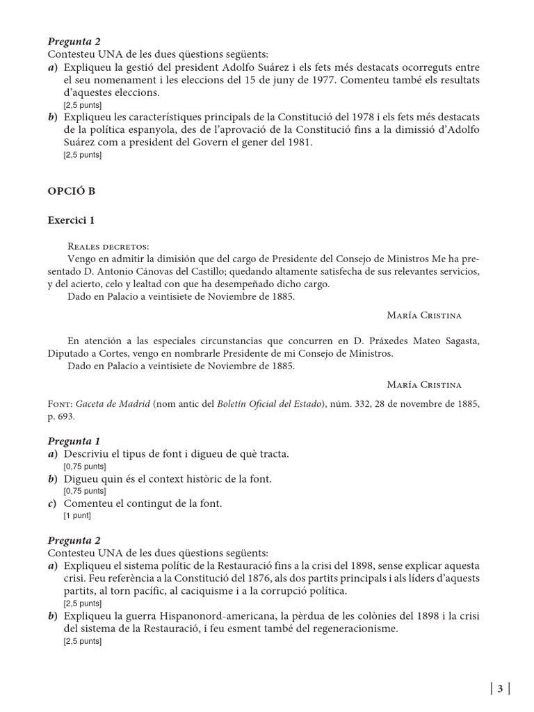 Tema 1. L'època de La Restauració Borbònica (1875-1898) | PDF