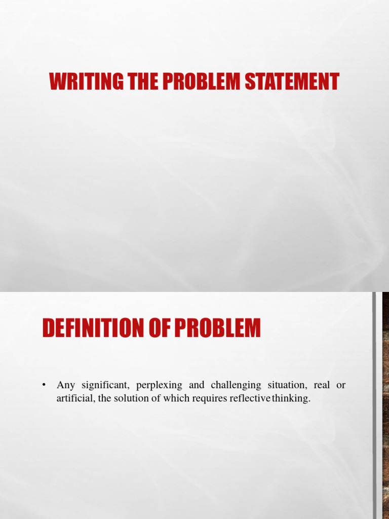 Crafting Effective Problem Statements | PDF | Methodology | Inquiry