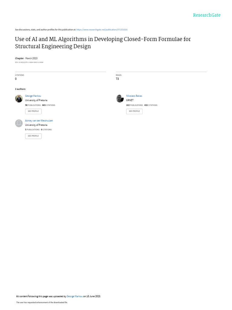 Use of AI and ML Algorithms in Developing Closed-Form Formulae For Structural Engineering Design ...