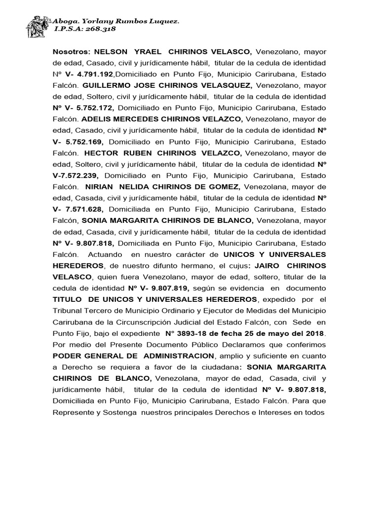 Poder Blanco | PDF | Documento de identidad | Justicia