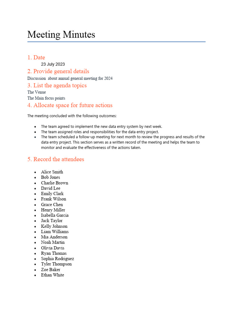 2023 Meeting Minutes for Data Entry Project | PDF | Computers