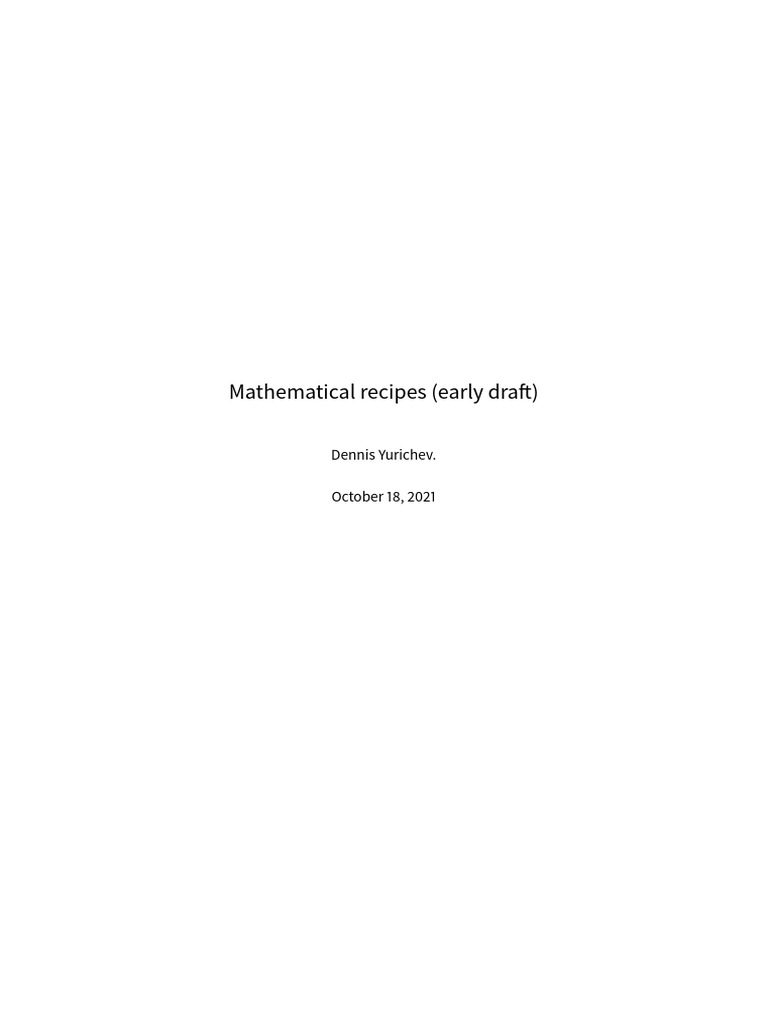 Math Recipes | Download Free PDF | Arithmetic | Mathematics