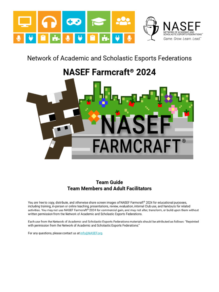 NASEF Farmcraft 2024 - Team Guide | PDF | Minecraft | Login