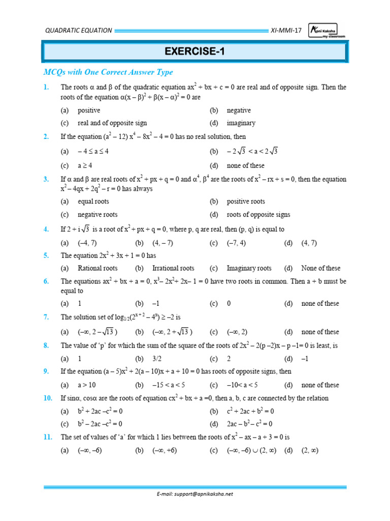 quadratic equation | PDF | Quadratic Equation | Equations