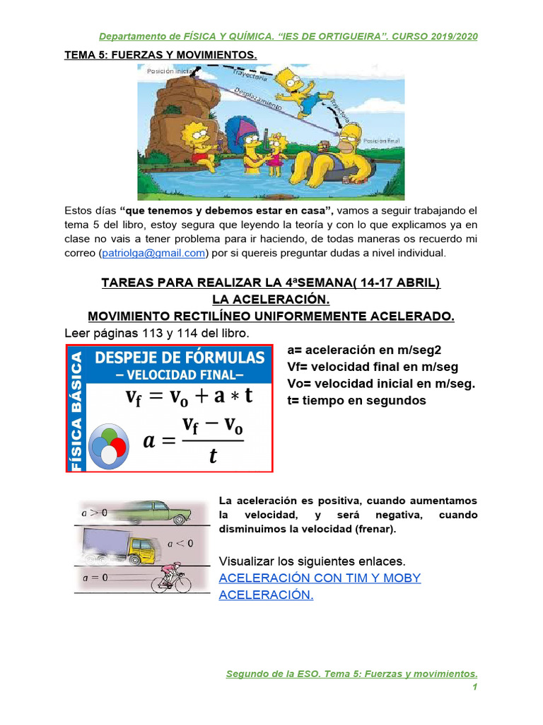 Fuerzas y Movimientos: Ejercicios y Teoría | PDF | Reloj | Aceleración