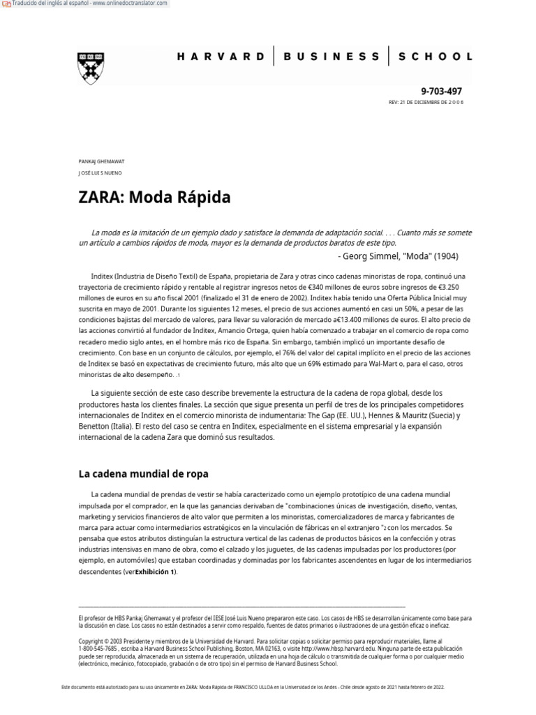 Caso+Zara+Fast+Fashion en Es | PDF | Al por menor | Economias