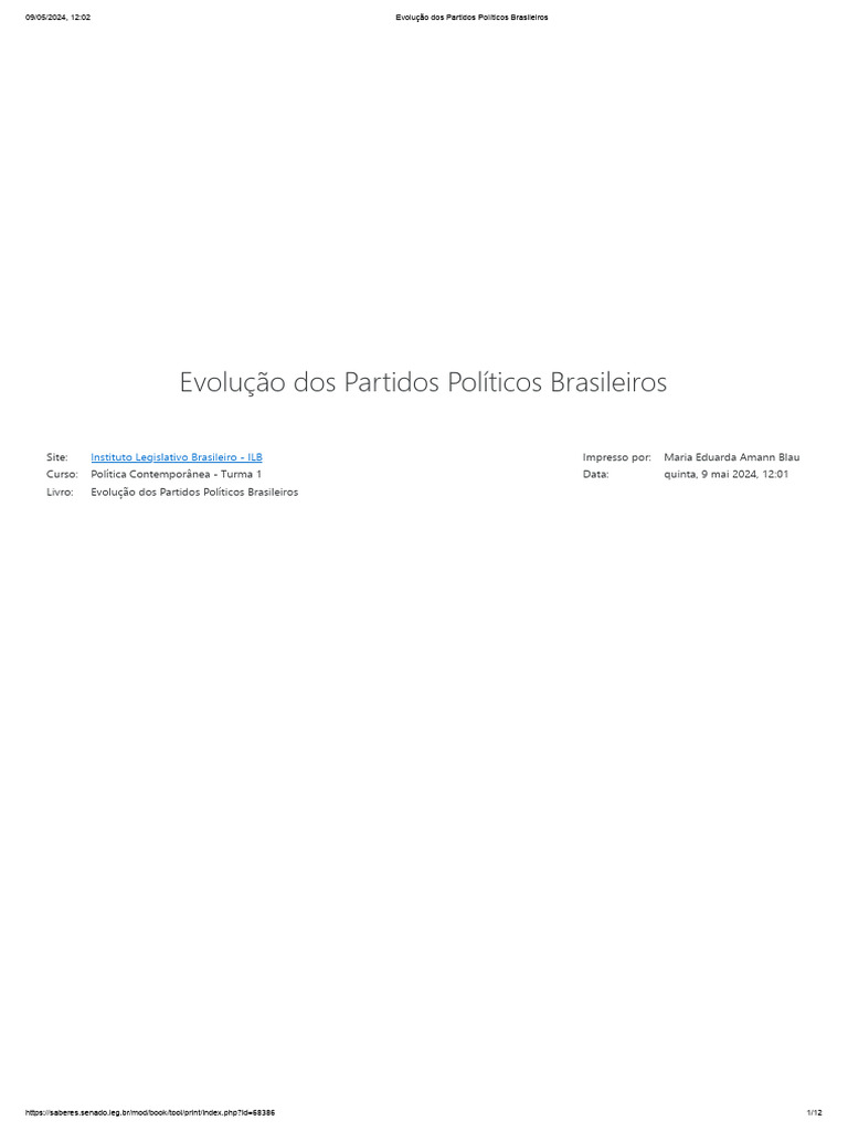 História dos Partidos Políticos no Brasil | PDF | Partidos políticos ...