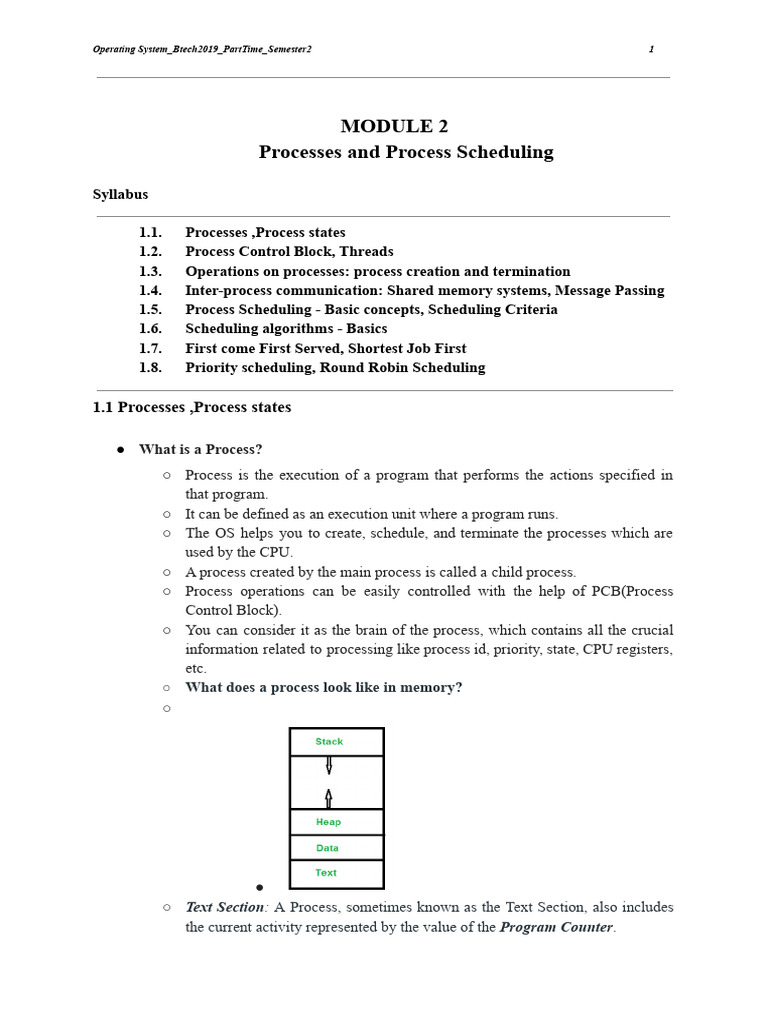 OS - Module2 - Apsima | PDF | Process (Computing) | Thread (Computing)