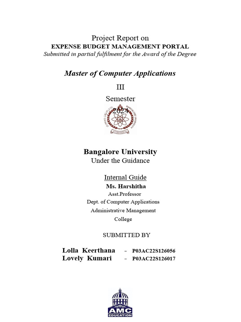 Master of Computer Applications: Project Report On | PDF