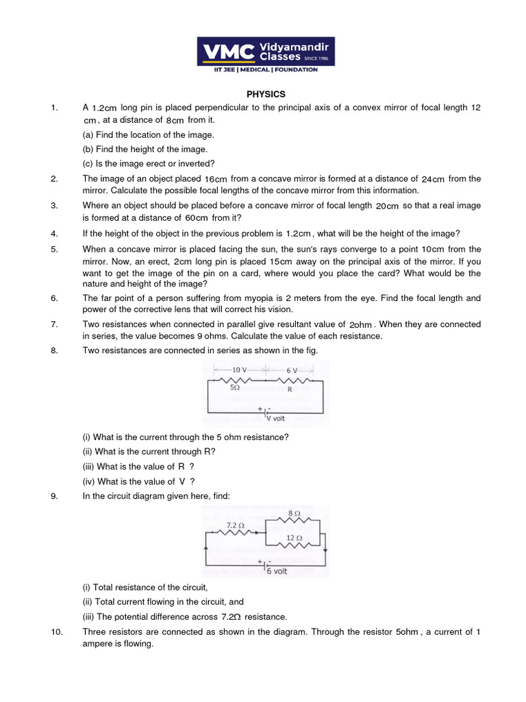 Physics Assignment VMC | PDF | Materials Science | Electricity