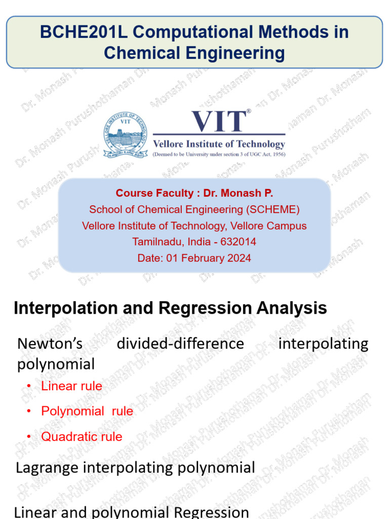 6-Module - 3 Lecture PPT - Interpolation and Regression Analysis-05!02!2024 | PDF | Errors And ...