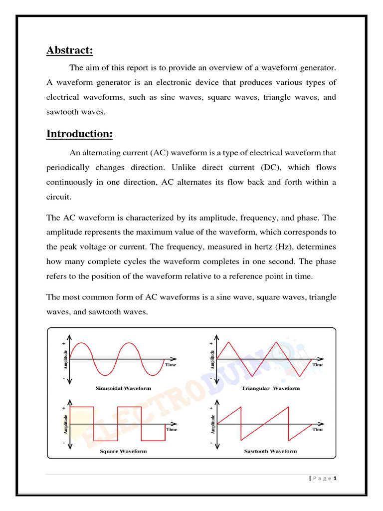 waveform | PDF | Alternating Current | Amplitude