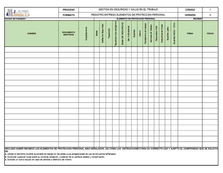 CONTROL GENERAL DE EPP EN CAMPO | PDF