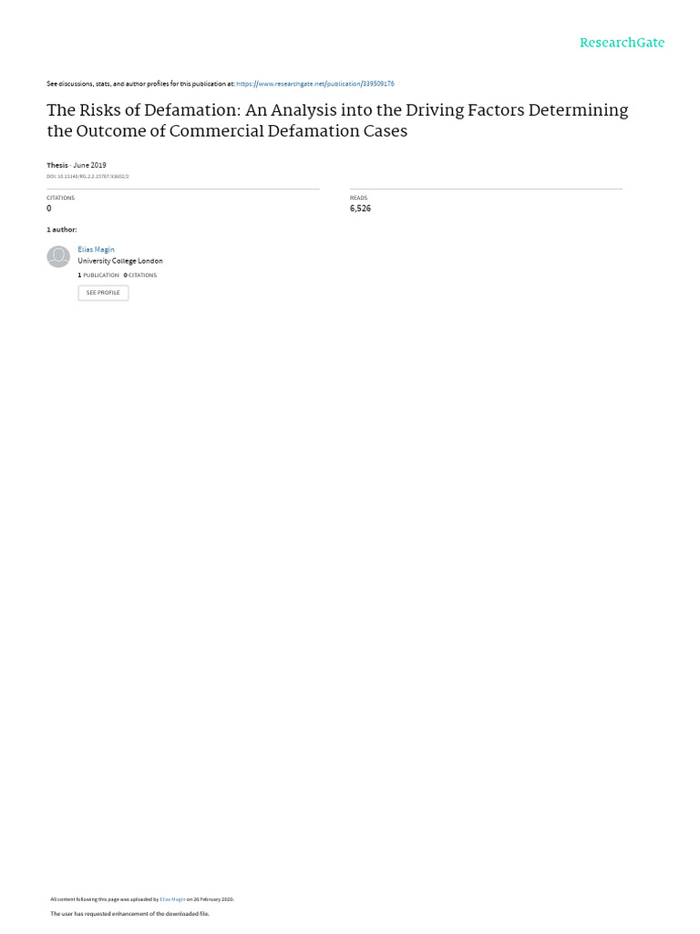 Defamation Risks in Commercial Cases | PDF | Defamation | Goodwill ...