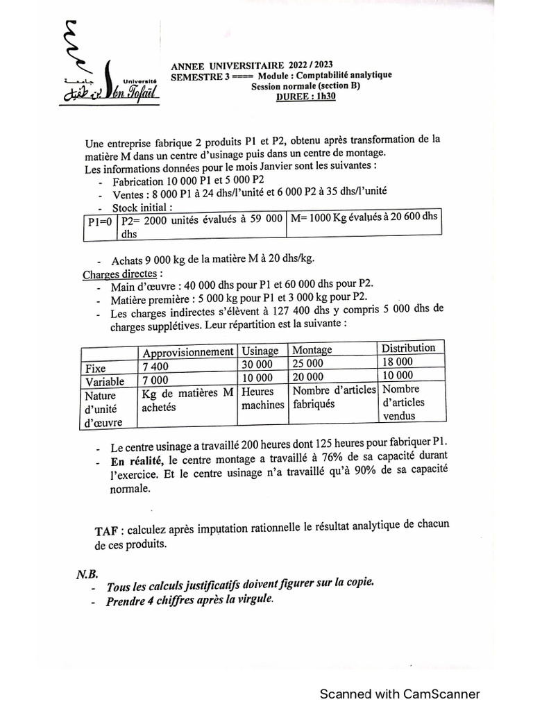Compta Analytique | PDF