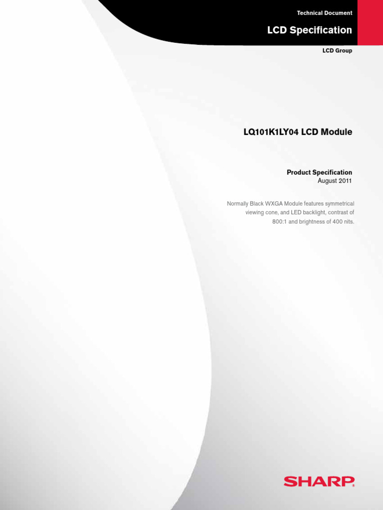 LQ101K1LY04 Spec | PDF | Electronic Engineering | Computer Engineering