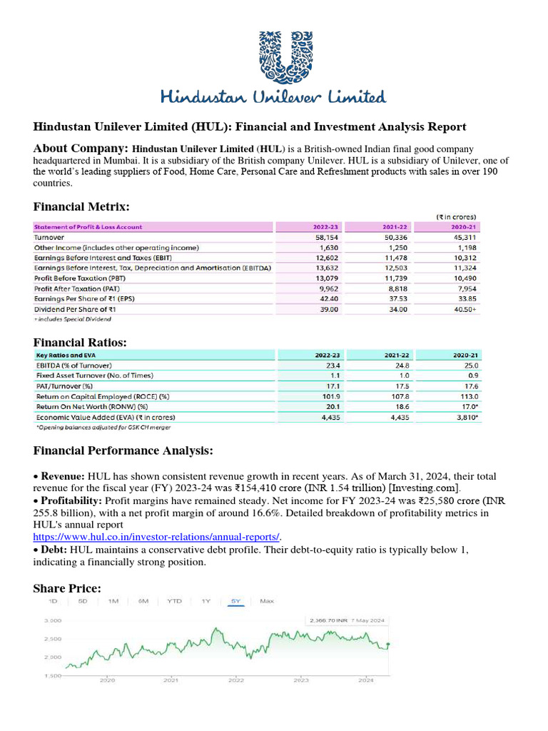 HUL Report | Download Free PDF | Economies | Business