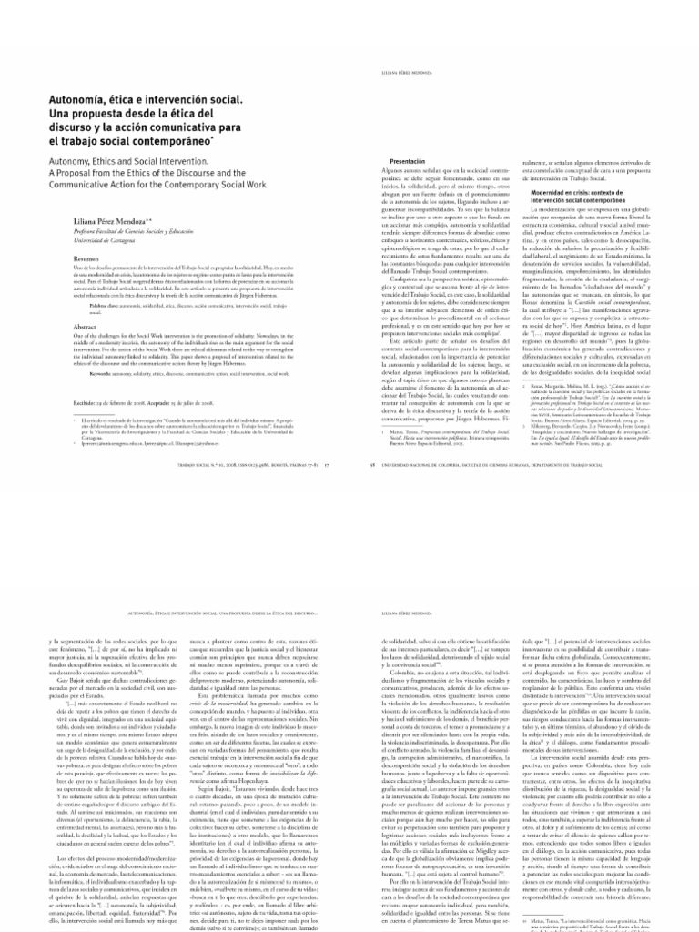 Vista de Autonomía, Ética e Intervención Social. Una Propuesta Desde La ...
