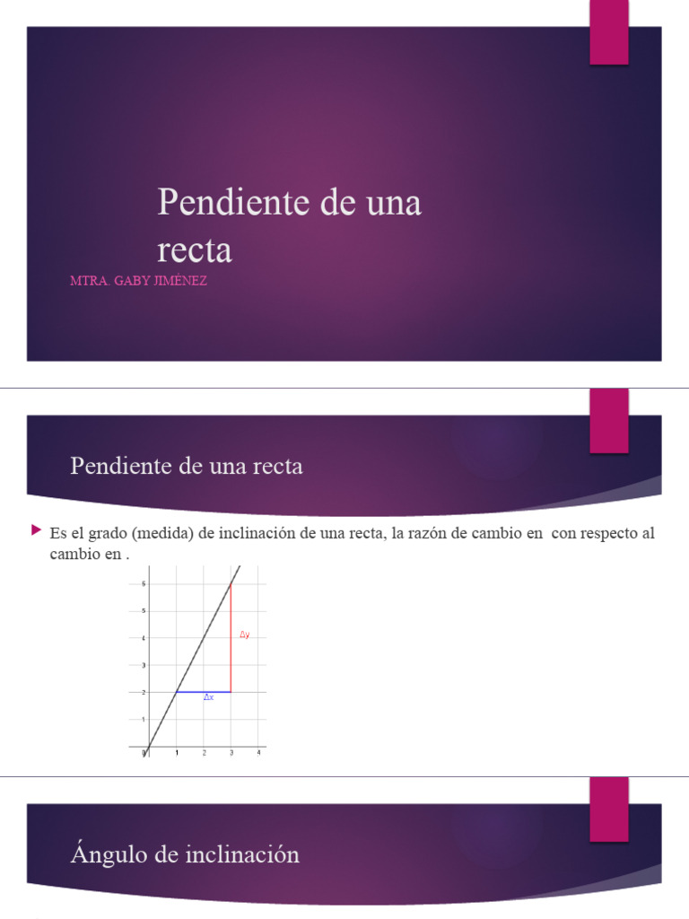 Pendiente de Una Recta | PDF | Pendiente | Línea (geometría)