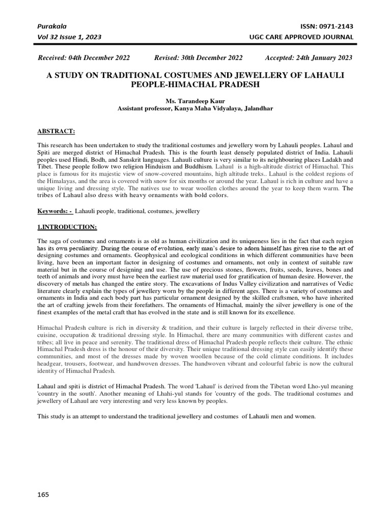 A Study On Traditional Costumes and Jewe | PDF | Jewellery | Softlines (Retail)