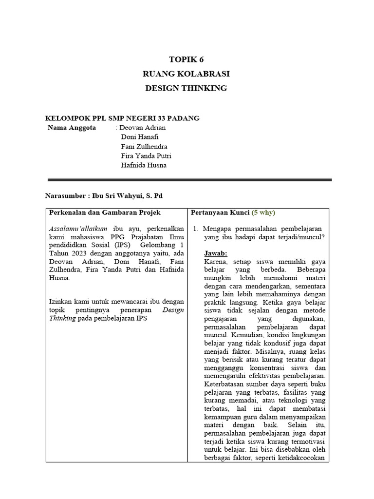 T-6-Dt-Ruang Kolaborasi-Kel-33 | PDF