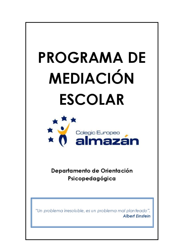 programa mediacion escolar | Mediación | Conflicto (Proceso)