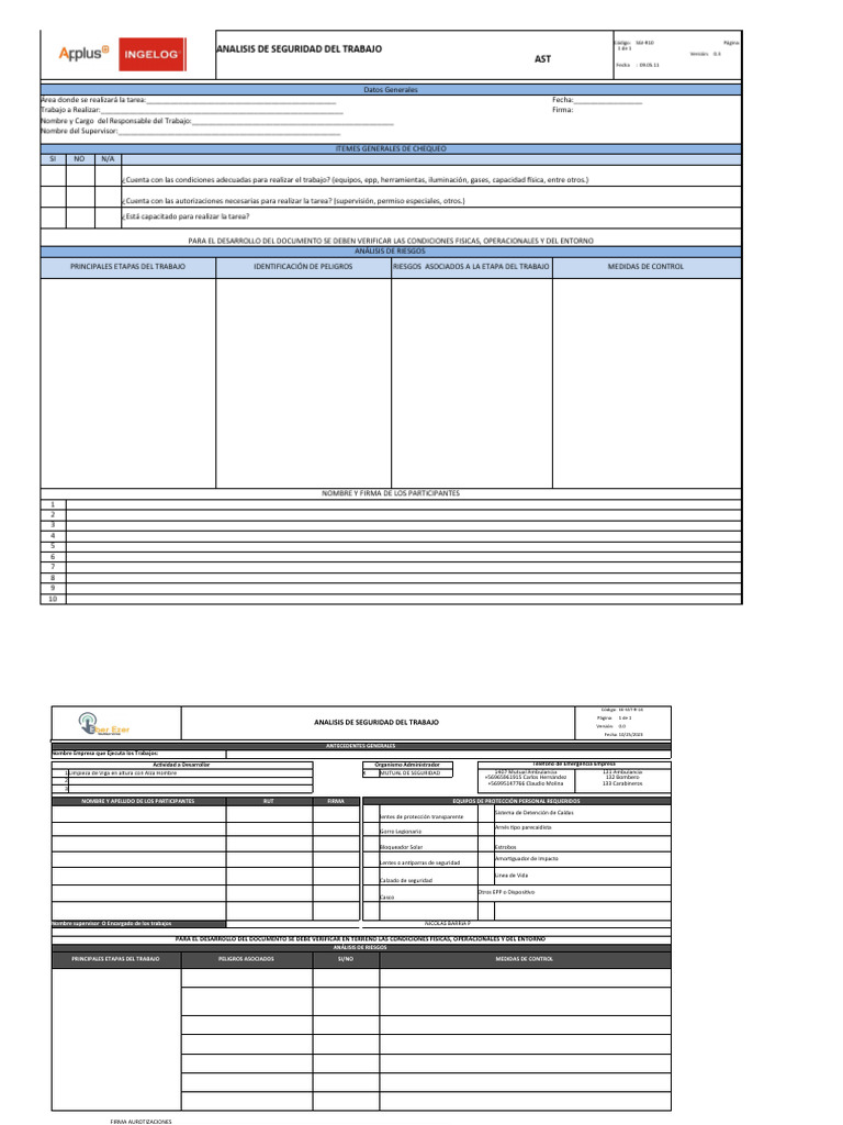 EE-SST-R-14 Análisis de Seguridad en El Trabajo | PDF