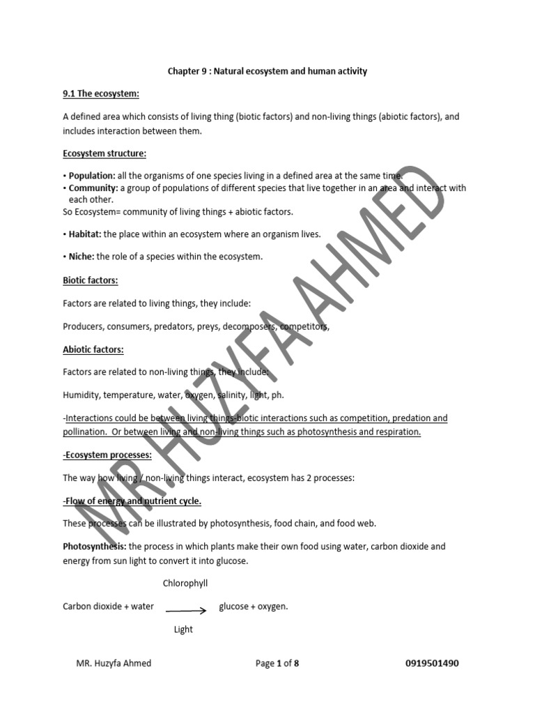 Chapter 9 Ecosystem-1 | PDF | Ecosystem | Food Web