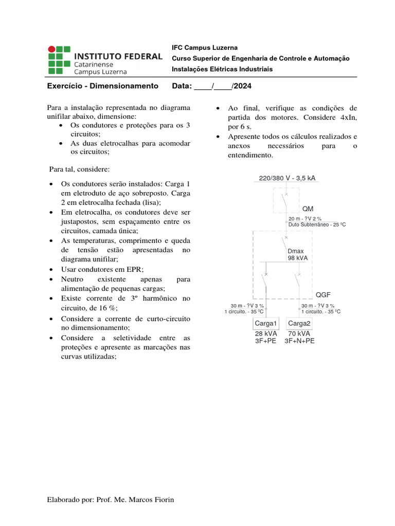 Exerccio 2 - Dimensionamento Circuito Completo | PDF