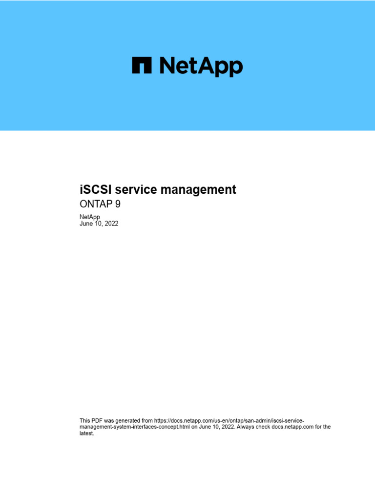 Netapp iSCSI Service Management | PDF | Computer Architecture ...