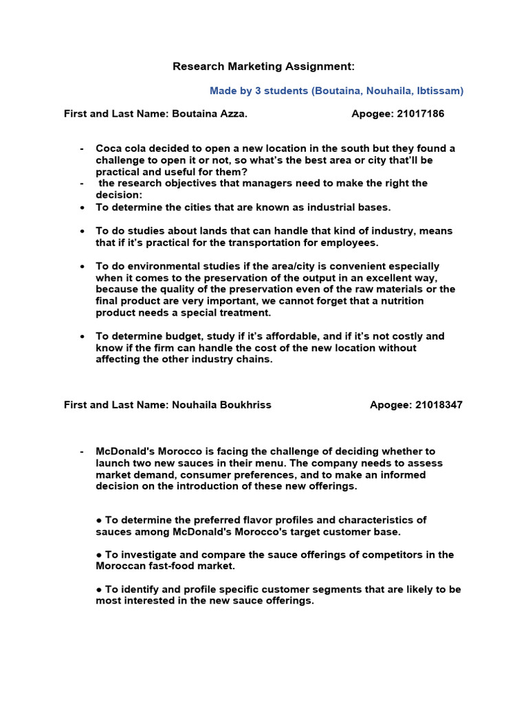 Research Marketing Assignment | PDF | Market Segmentation | Marketing