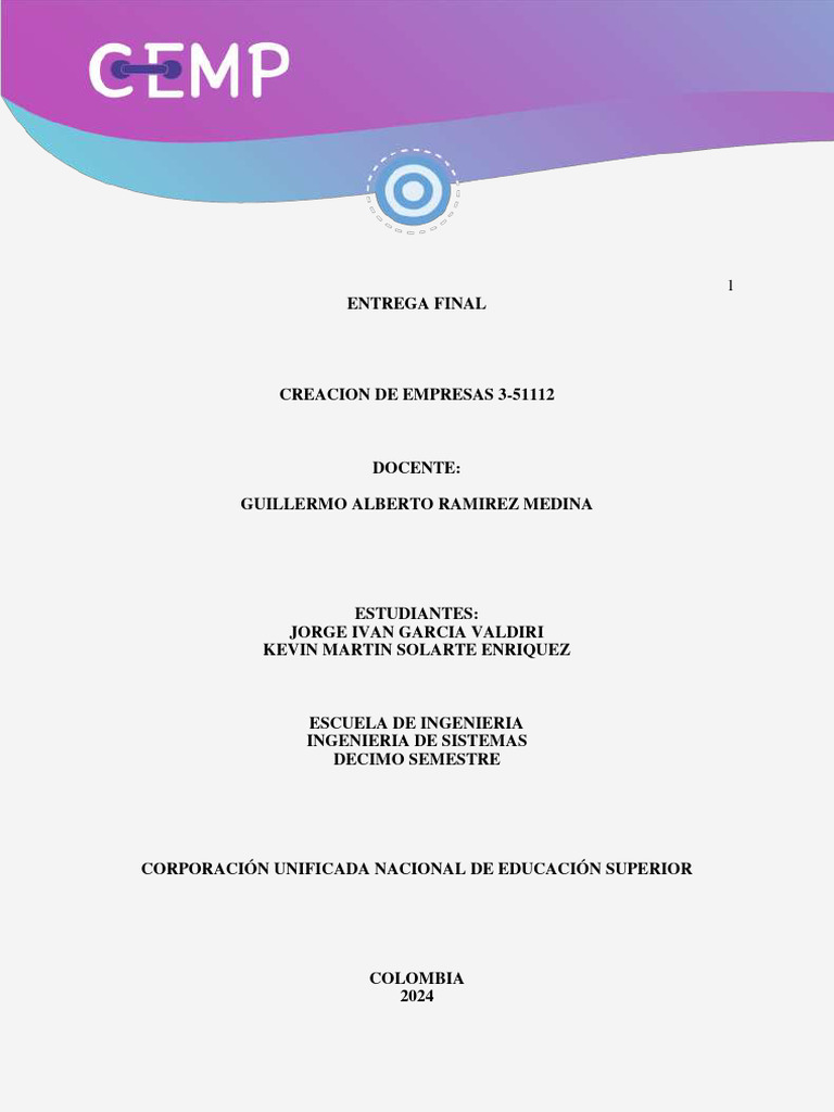 Entrega Final Creacion de Empresas | PDF | Business | Gestión de ...