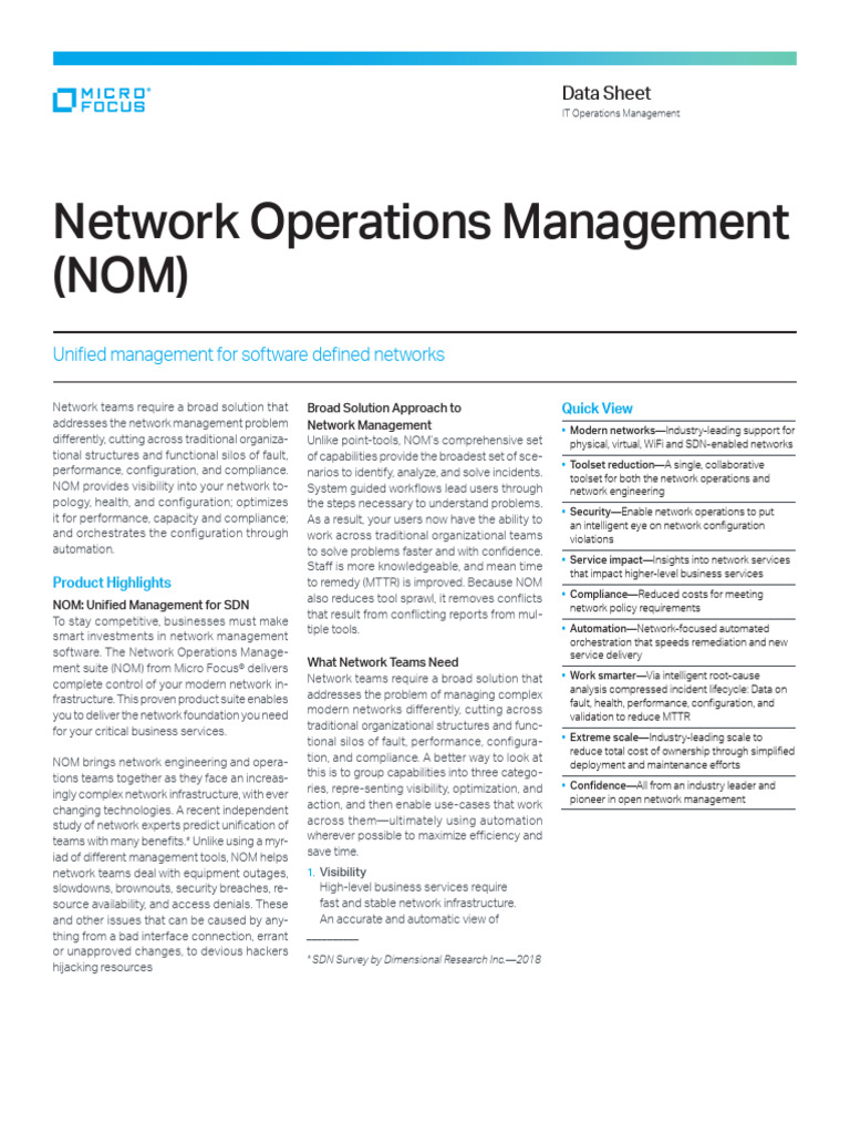 Network Operations Management Ds | PDF | Computer Network | Cloud Computing