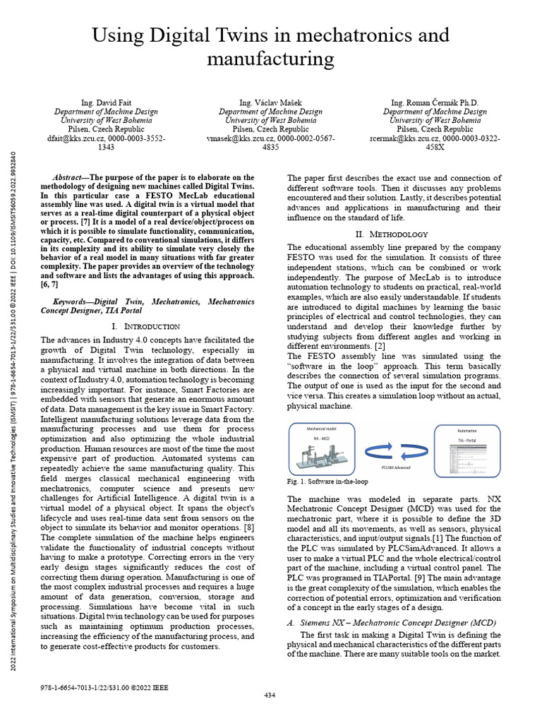 Using Digital Twins in Mechatronics and Manufacturing | PDF ... Using Digital Twins in Mechatronics and Manufacturing | PDF ...