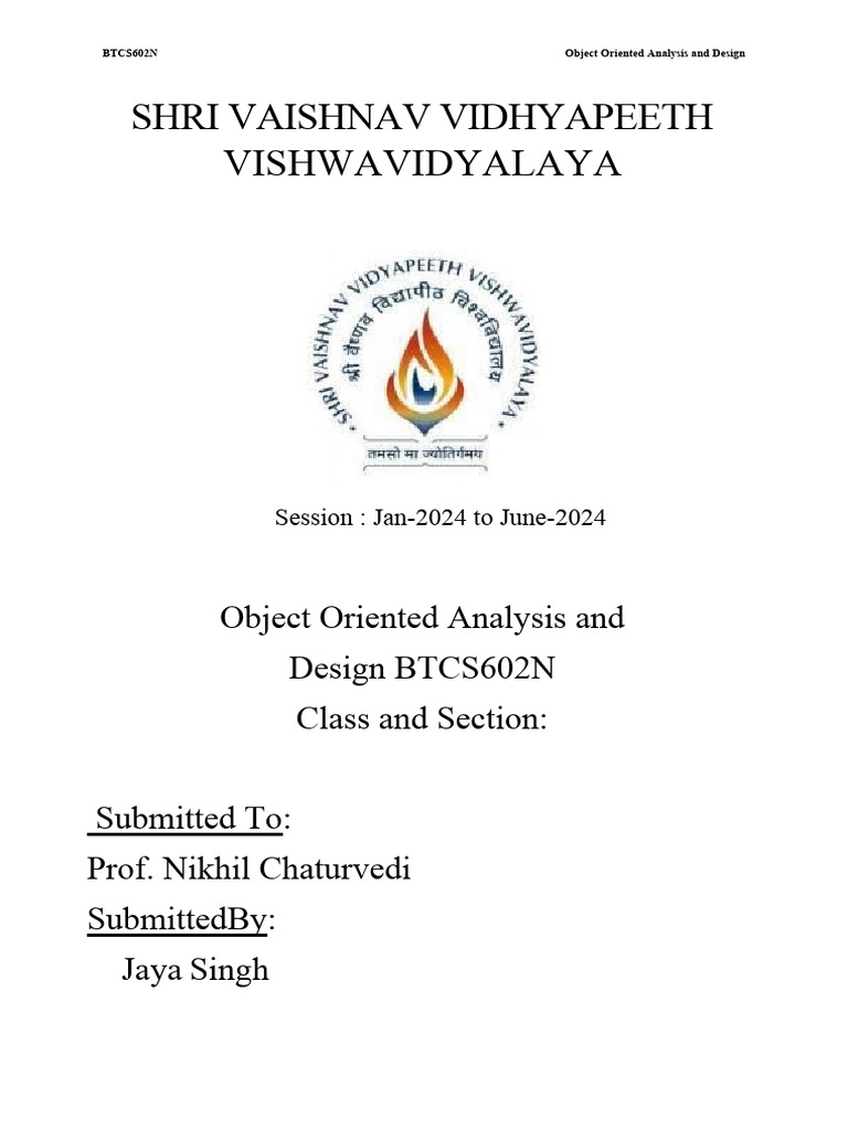 OOAD_FILE_BTIT604-Lab Manual | PDF | Software Testing | Object Oriented ... OOAD_FILE_BTIT604-Lab Manual | PDF | Software Testing | Object Oriented ...