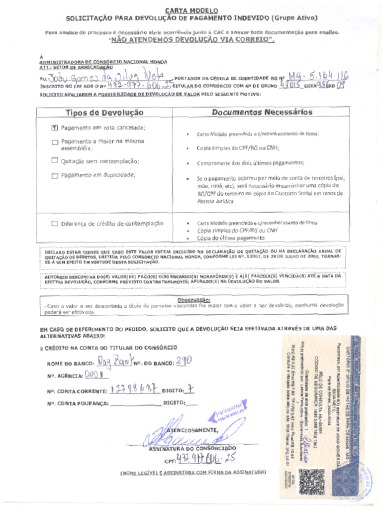 Carta Modelo | PDF